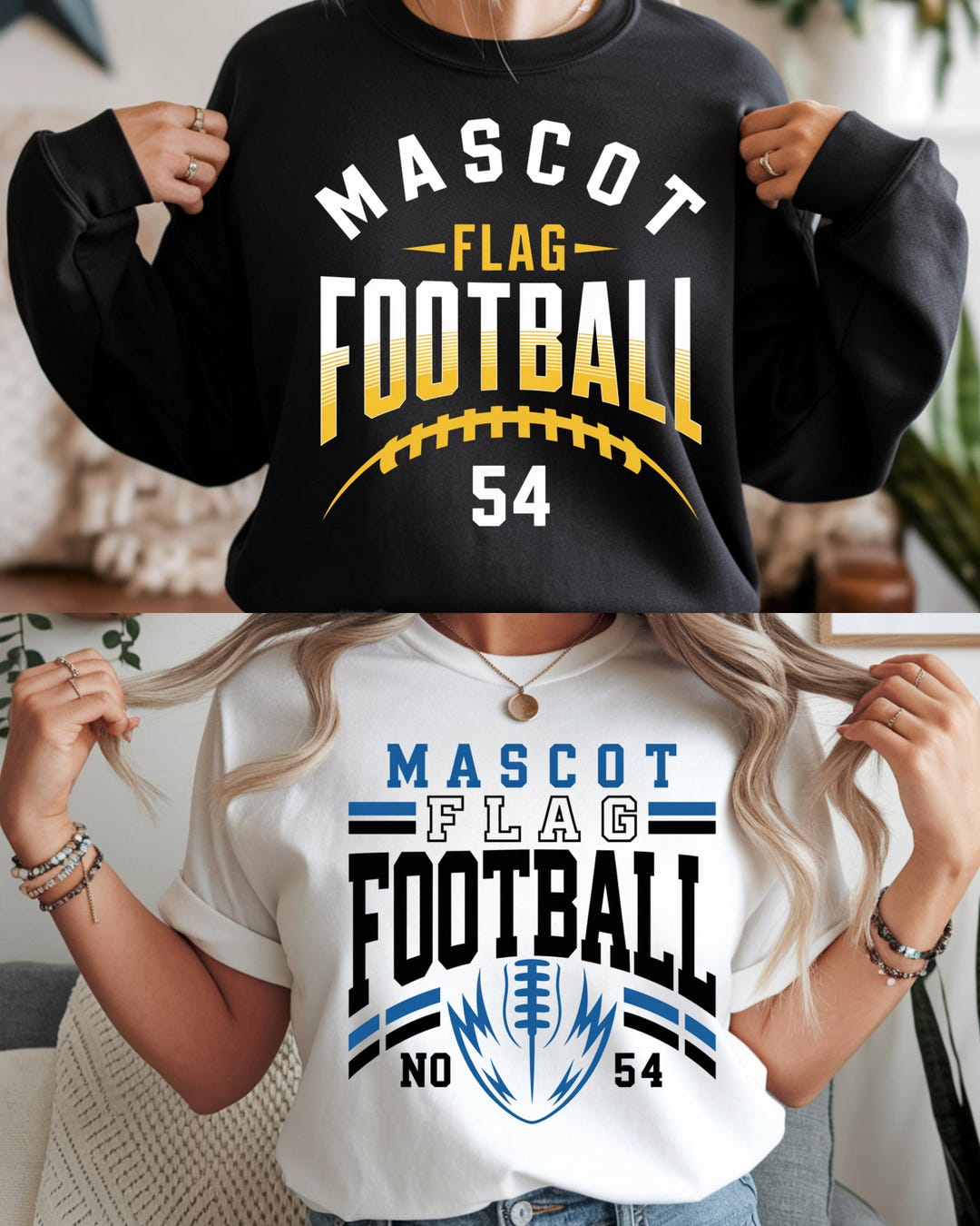 Flag Football Team SVG Png Bundle, Retro Football Design, Cricut ...