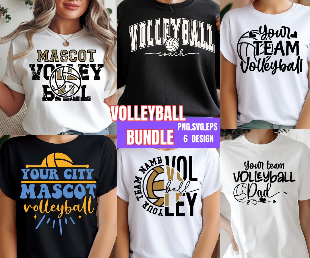 Modelo de pacote de vôlei, vôlei SVG PNG, modelo de time, pacote de ...