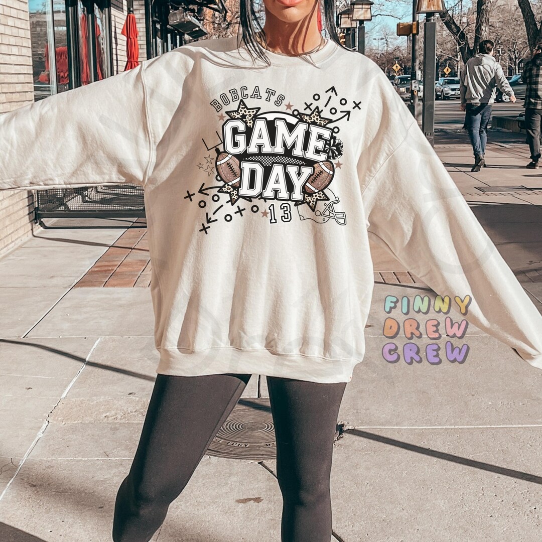 Personalized Football Number and Mascot Crewneck Sweatshirt, Size S-5XL ...