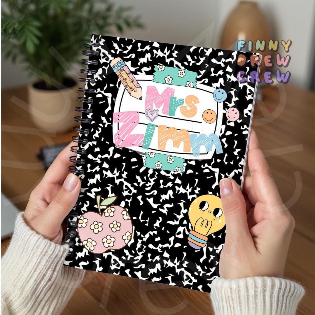 Personalized Teacher Notebook, Composition Notebook, Teacher Name Gift ...