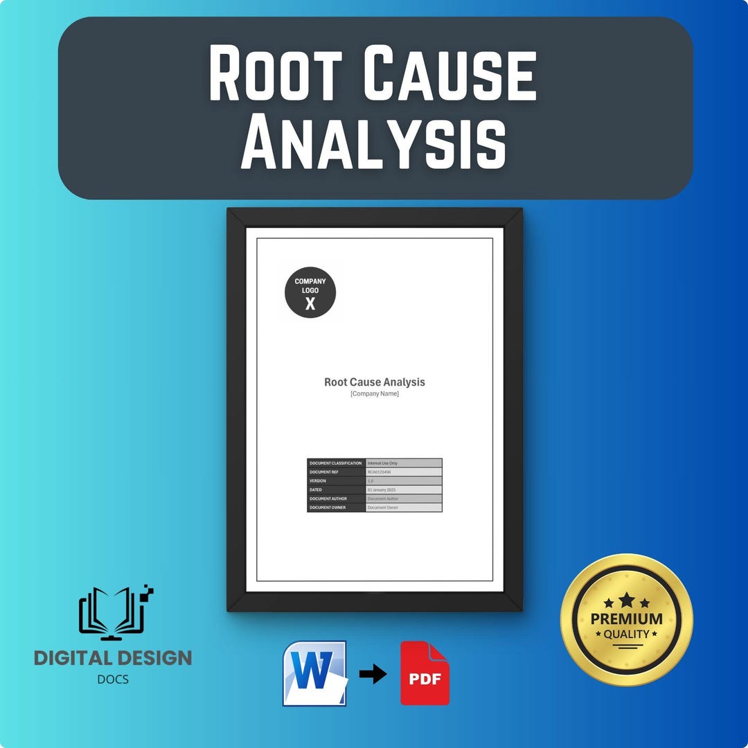 Root Cause Analysis Document | Editable RCA Template | Business Process Template | A4 & Letter ...