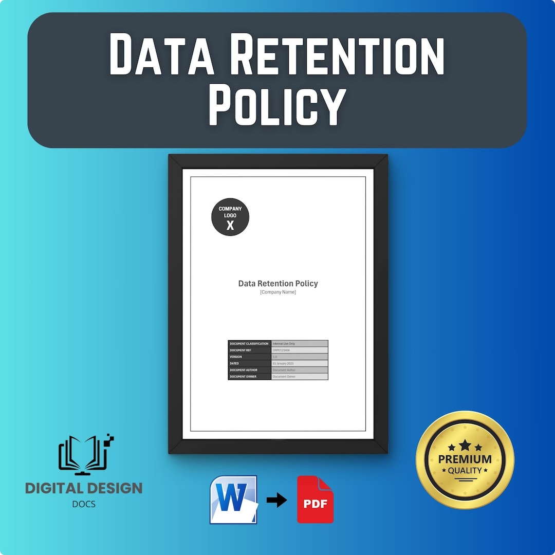 Data Retention Policy Template | Editable Business Compliance Document ...