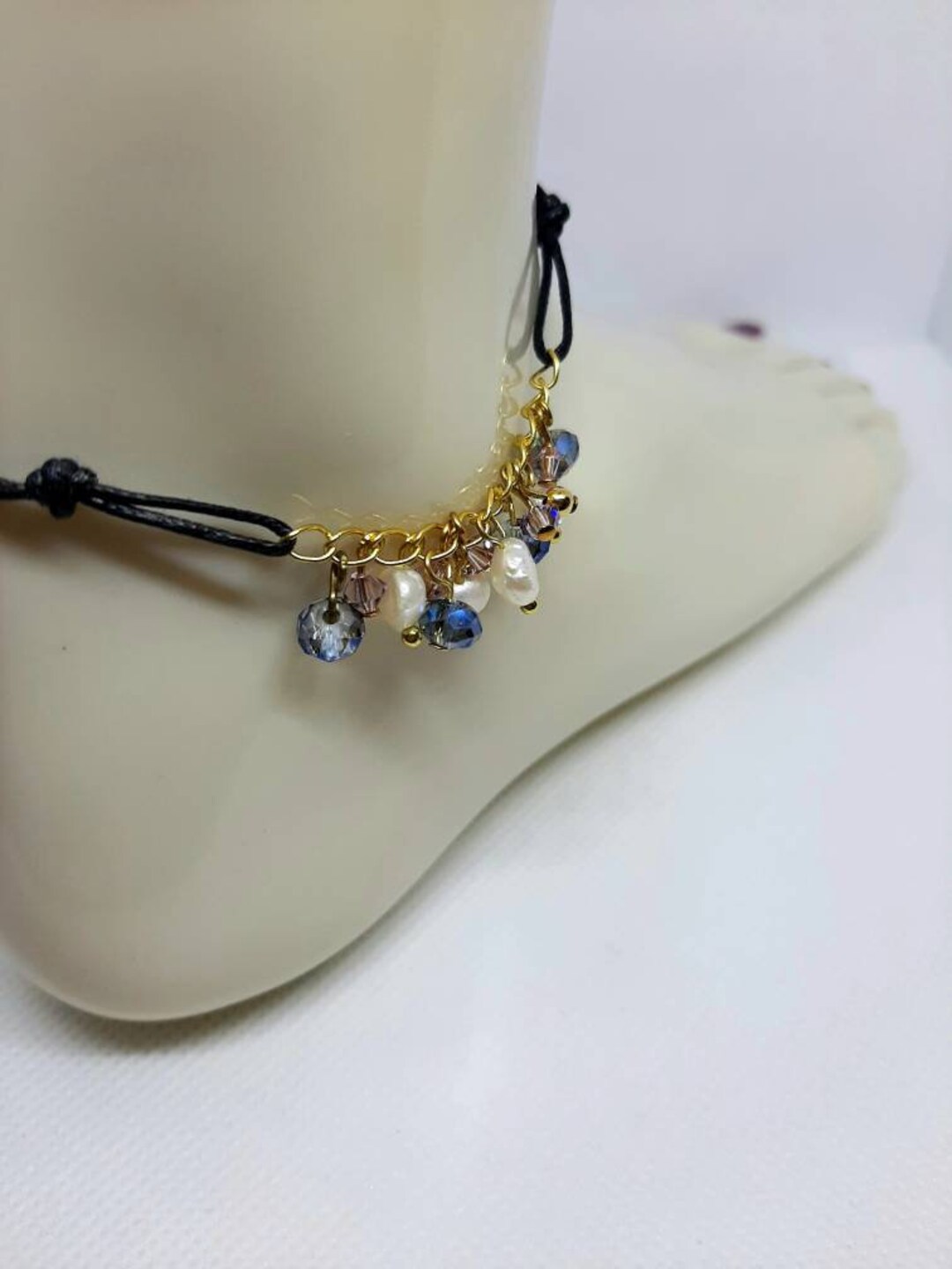 Freshwater Pearl ANKLET With Crystals, Anklets for Women, Ankle ...