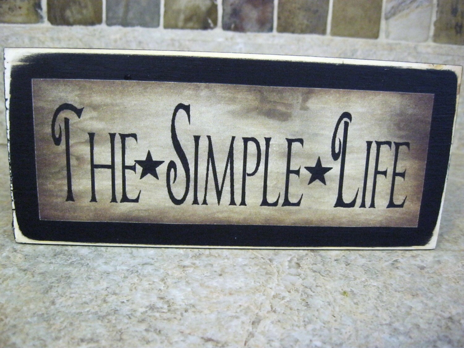 The Simple Life Primitive Distressed Wooden Sign Shelf Sitter | Etsy