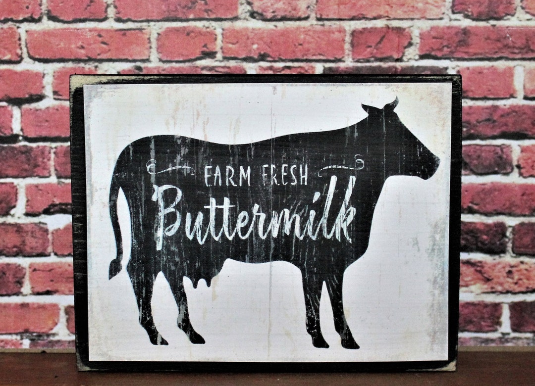 Farm Fresh Buttermilk Cow Wooden Sign: Primitive Country Decor - Etsy