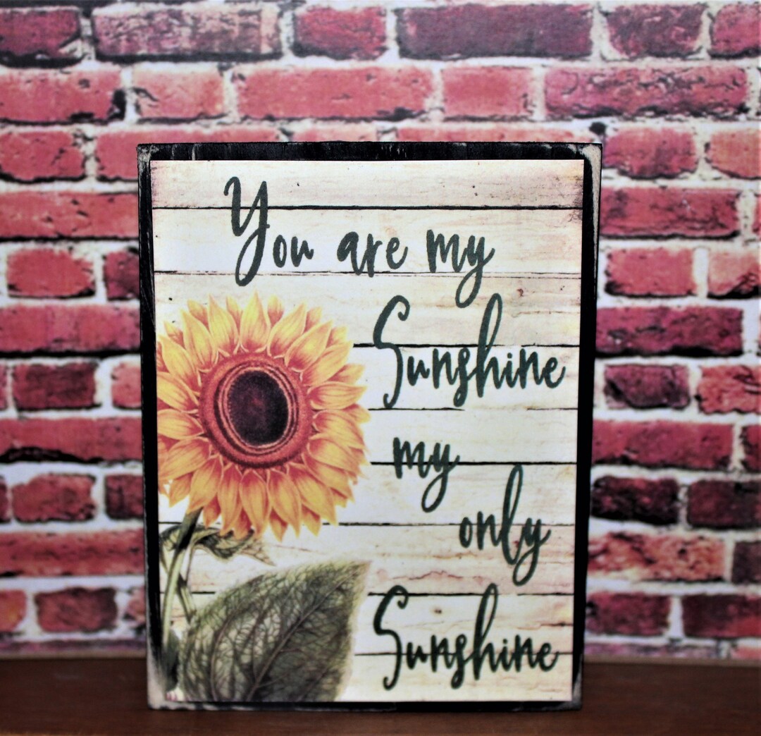 Handmade Sunflower Wood Block Sign: Rustic Farmhouse Decor - Etsy