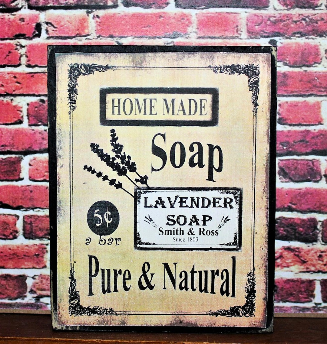 Lavender Soap Rustic Wood Sign: Farmhouse Tiered Tray Decor - Etsy