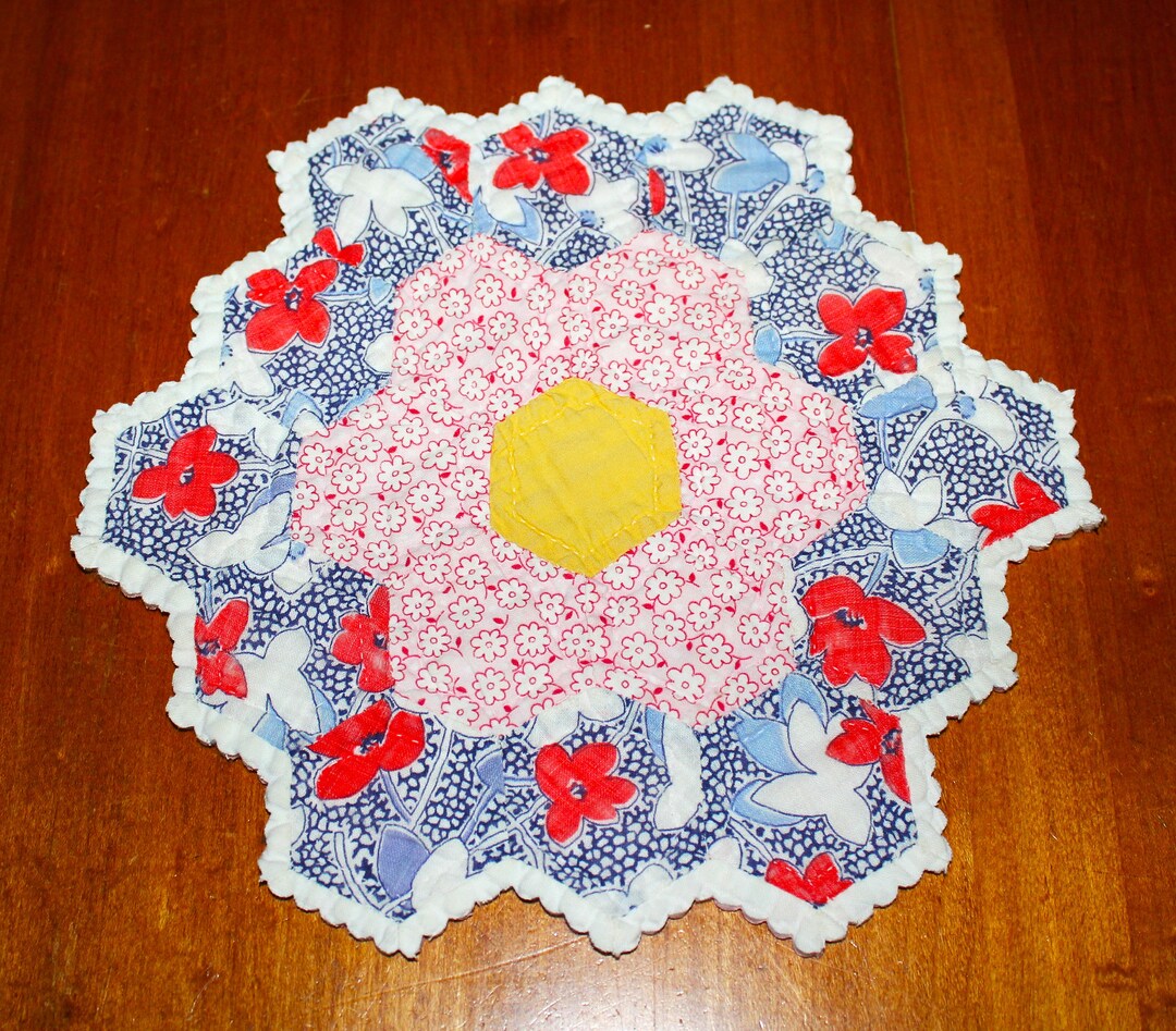 Candle Table Mat Doily Made With Vintage Grandma's Flower Garden Cutter ...