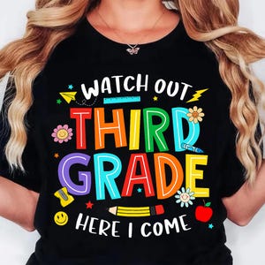 Retro Back to School Png Bundle, Watch Out Third Grade Here I Come Png ...