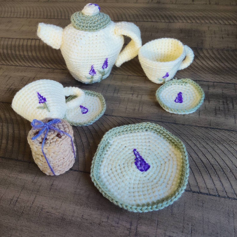 Crochet Tea Set for Two FREE SHIPPING - Etsy