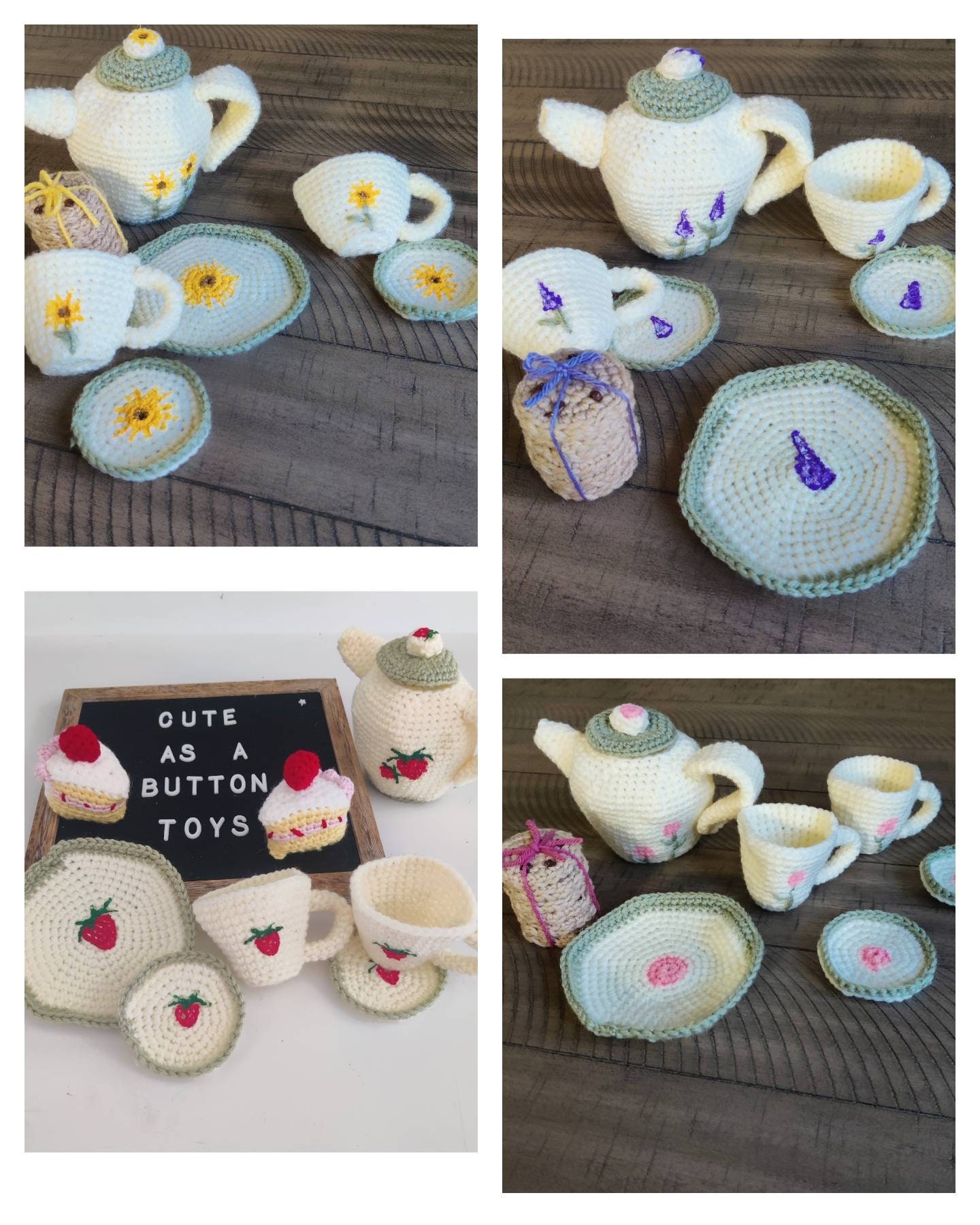 Crochet Tea Set for Two FREE SHIPPING - Etsy