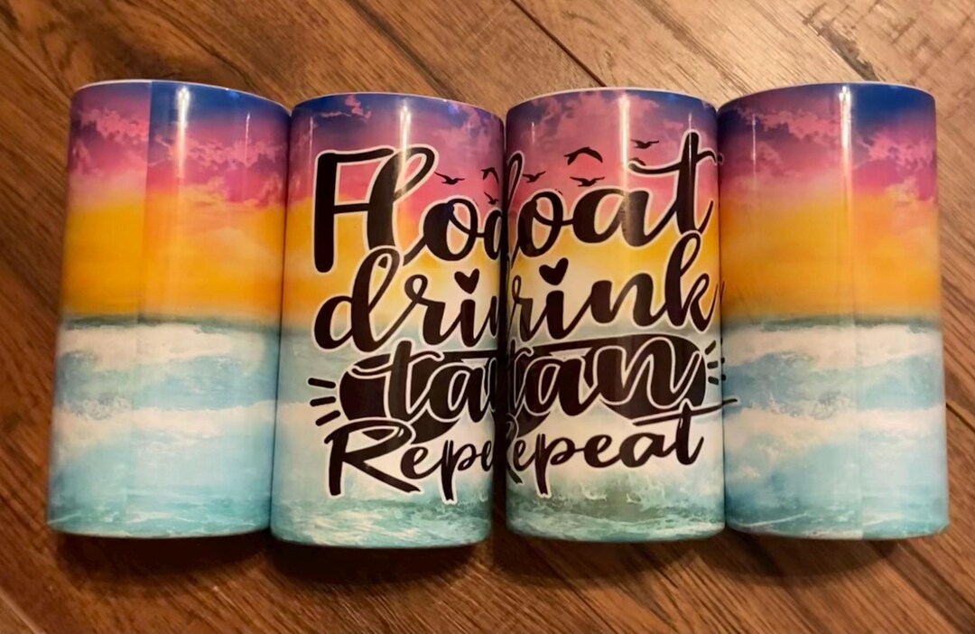 4 in 1 Tumbler - Float Drink Tan Repeat, Koozie, Drink Holder, Summer ...