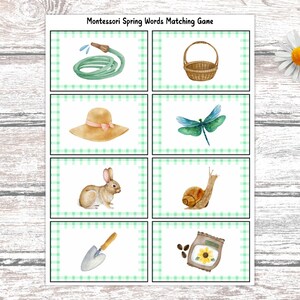 Spring Matching Game - Spring Vocabulary Cards - Preschool ...