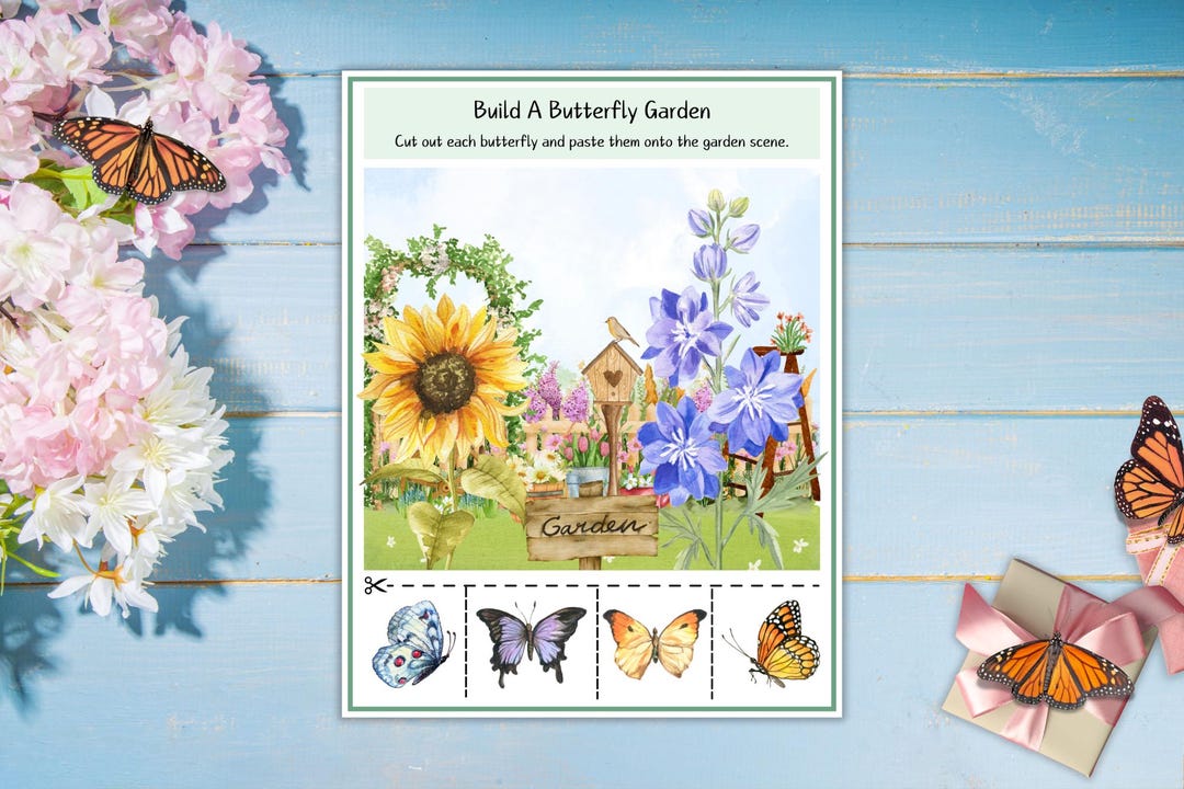 Butterfly Cut and Paste Worksheet – Spring & Summer Craft for Kids ...