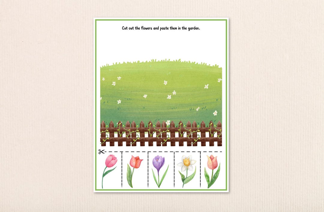 Flower Garden Cut and Paste Activity: Montessori Learning (PDF) - Etsy