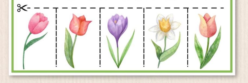 Flower Garden Cut and Paste Activity: Montessori Learning (PDF) - Etsy