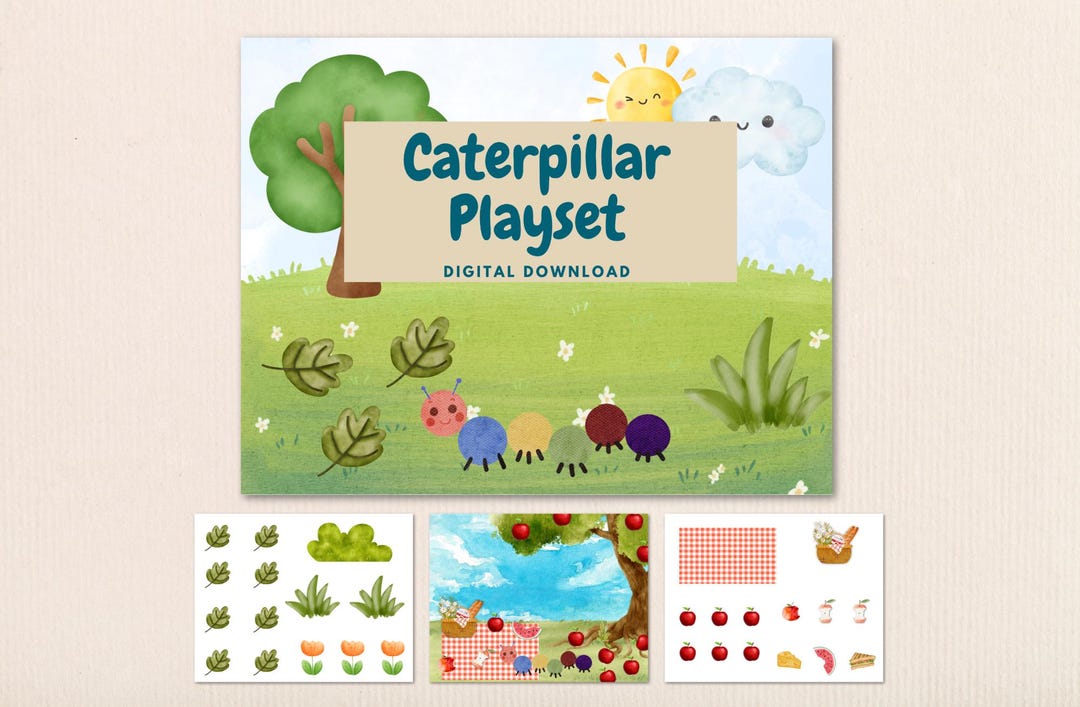 Caterpillar Paper Play Set: Garden Storytelling Activity (printable) - Etsy