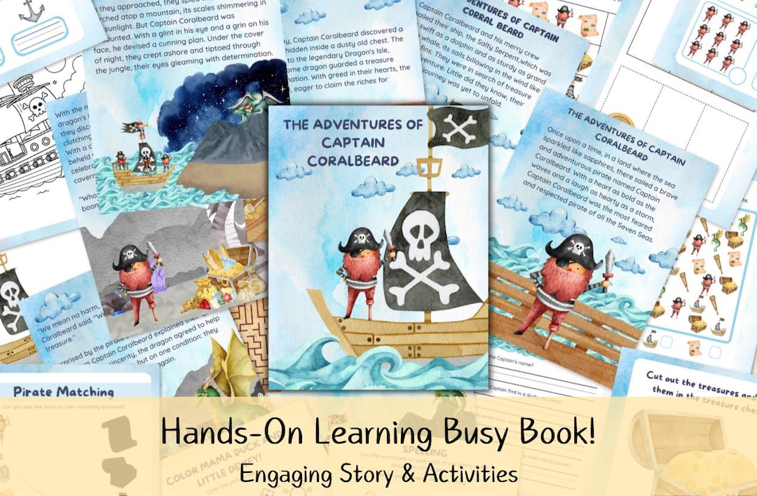 Pirate Pre-k and K Activity Book – Printable Story, Literacy & Math ...