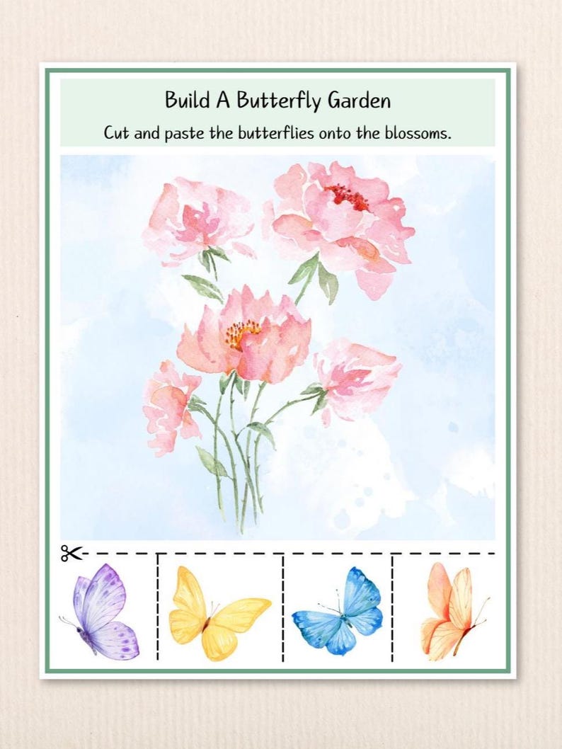 Preschool Butterfly Printable – Cut and Paste Spring Craft – Easy Art ...