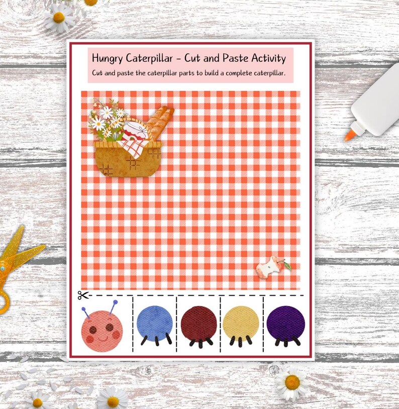 Hungry Caterpillar Cut and Paste - Fine Motor Skills Activity ...