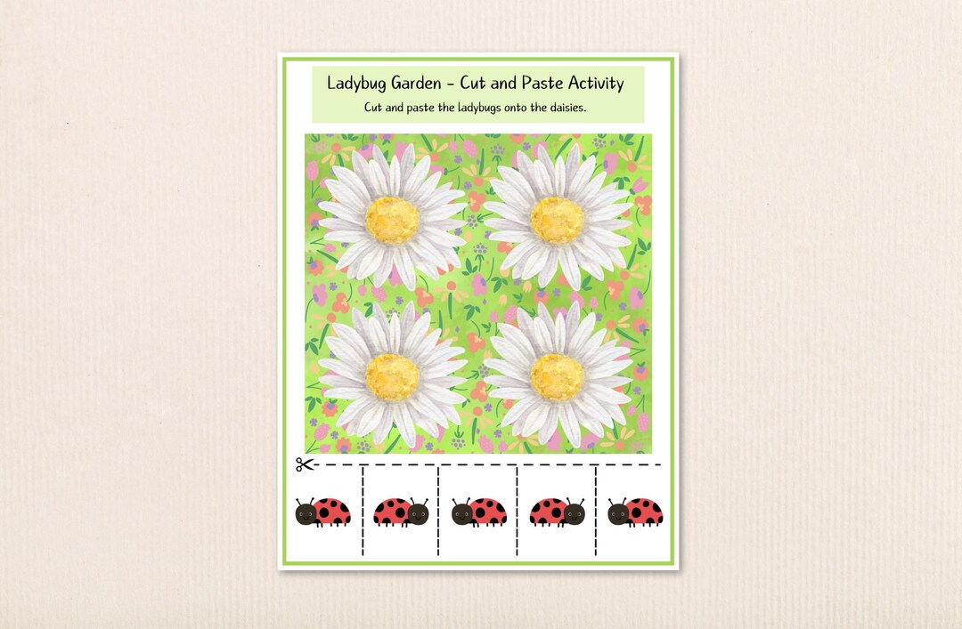 Ladybug Garden Cut & Paste Activity: Preschool Printable (PDF) - Etsy