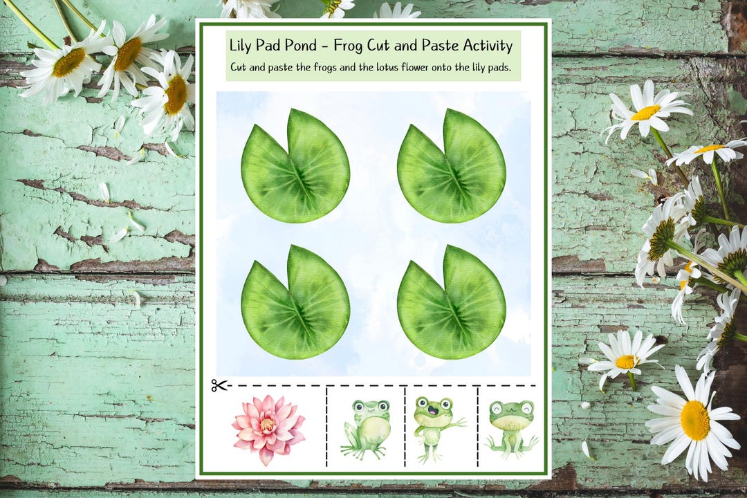 Frog Craft - Cut and Paste Activity for Kids - Build a Spring Scene ...