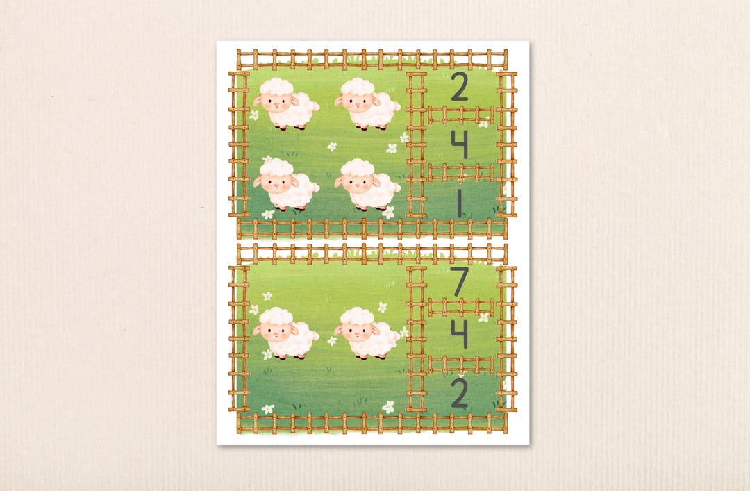 Sheep Counting Clip Cards: Preschool Math Activity (PDF Pattern) - Etsy