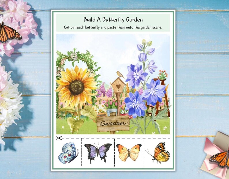 Butterfly Cut and Paste Worksheet – Spring & Summer Craft for Kids ...