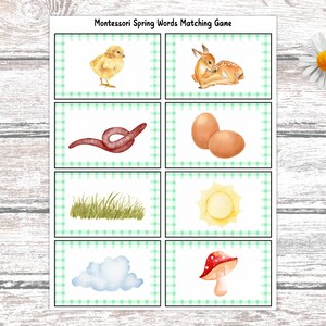Spring Matching Game - Spring Vocabulary Cards - Preschool ...