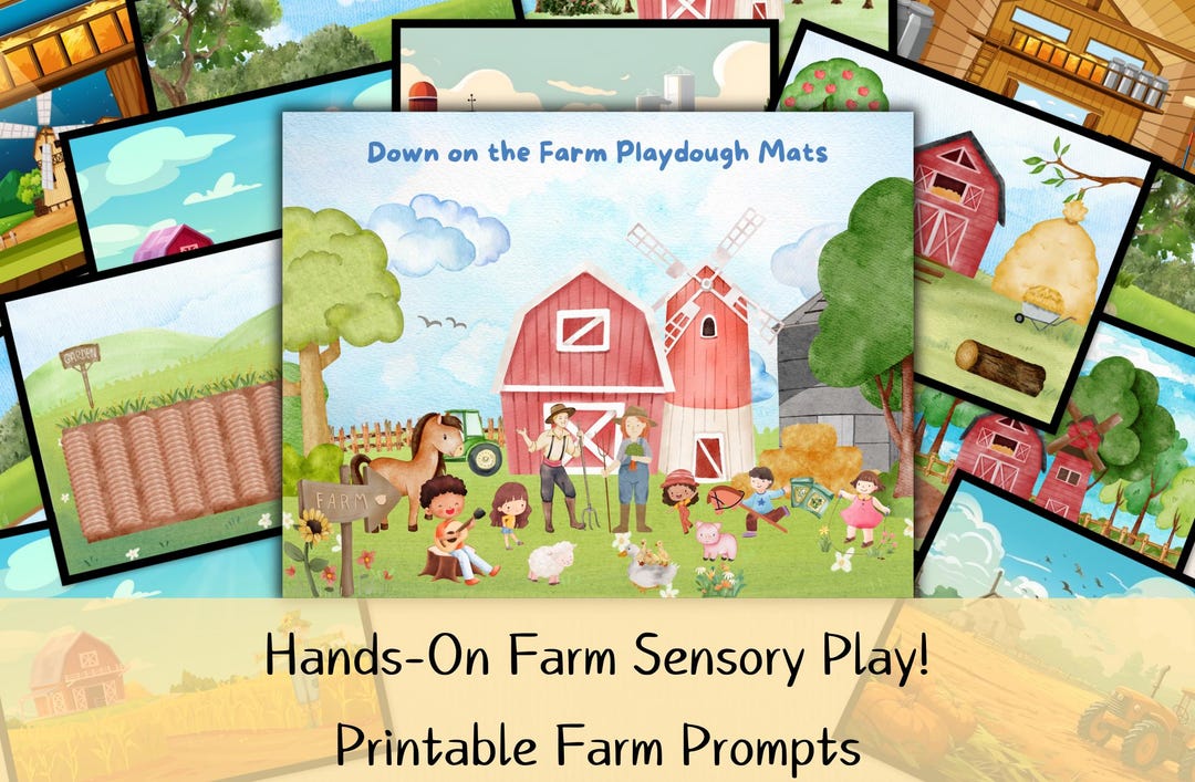 Farm Playdough Mats: Sensory Fine Motor Activity (digital Download) - Etsy