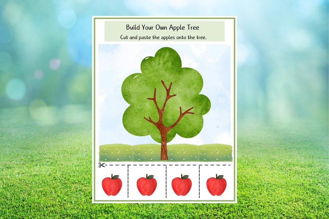 Apple Tree Cut and Paste Activity – Fun Spring Craft, Fine Motor Skills ...