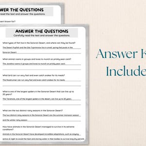 Sonoran Desert Worksheets Bundle: Science & Reading Activities ...