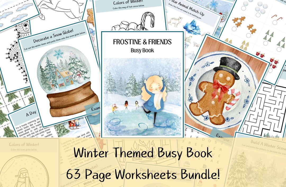 Winter Activity Worksheets Bundle | Printable Learning Pack for Kids - Etsy
