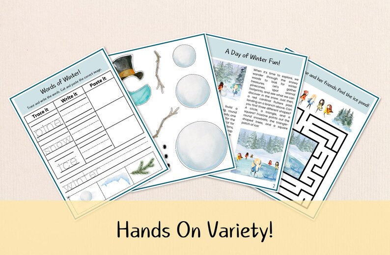 Winter Activity Worksheets Bundle | Printable Learning Pack for Kids - Etsy