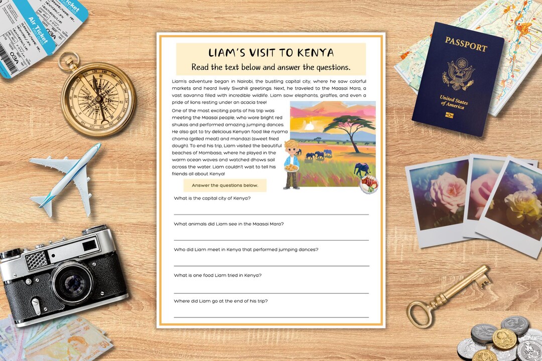 Reading Comprehension Worksheet – Elementary Geography Activity ...