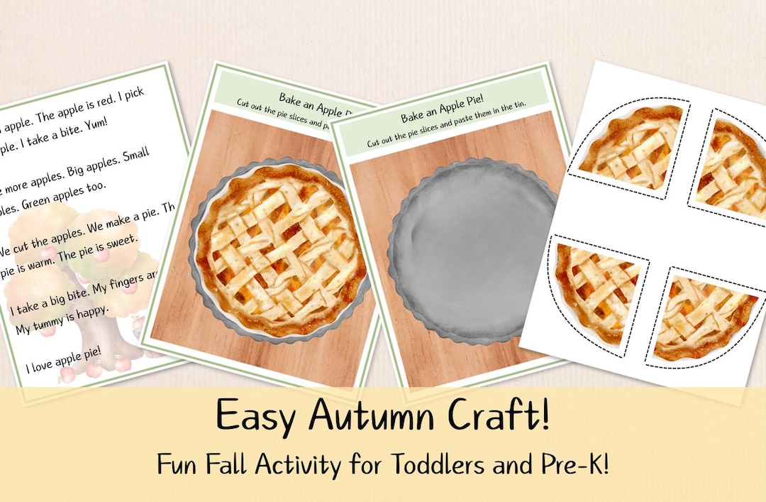 Toddler & Pre-k Autumn Cut and Paste – Apple Pie Craft With Short Story ...