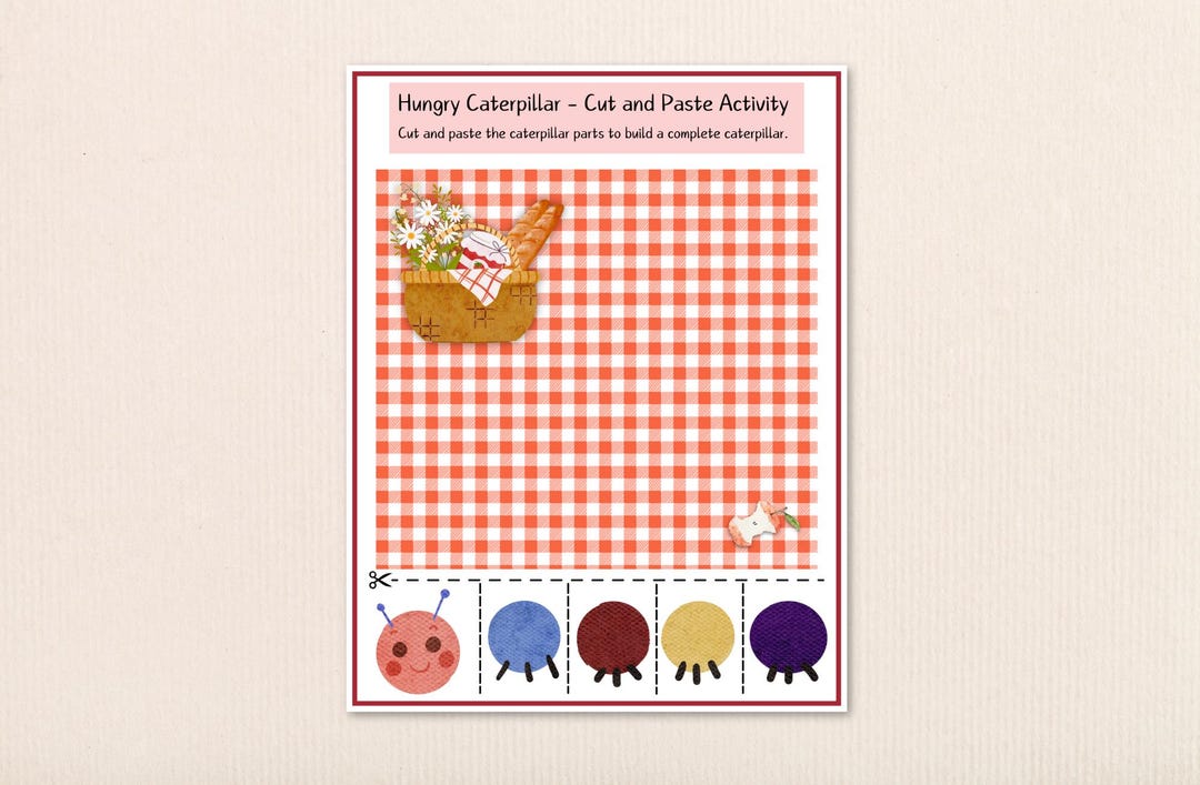 Hungry Caterpillar Craft: Cut & Paste Activity (PDF Pattern) - Etsy
