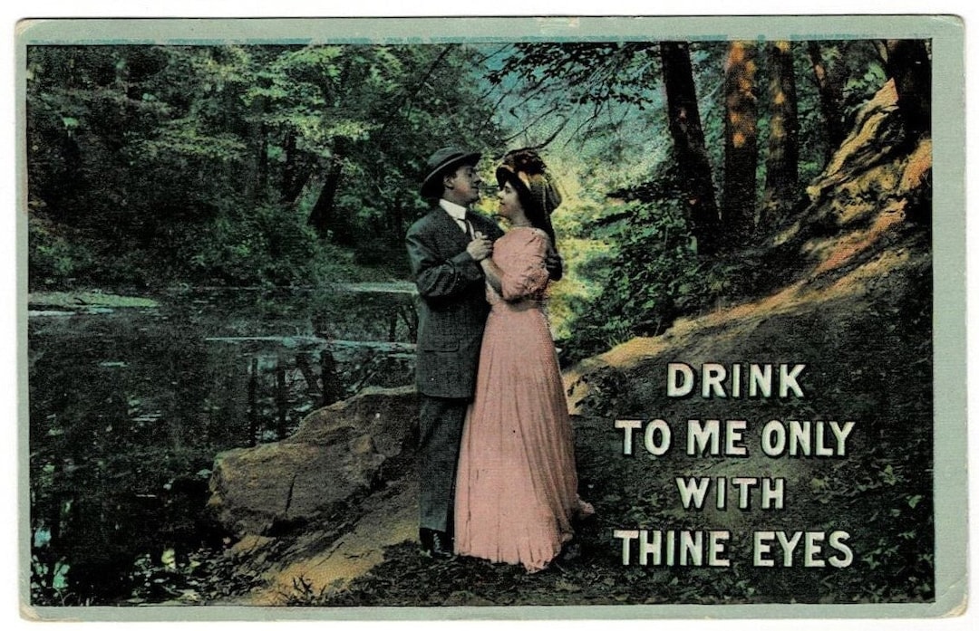 1912 Drink to Me Only With Thine Eyes Postcard Get Lucky Vintage - Etsy