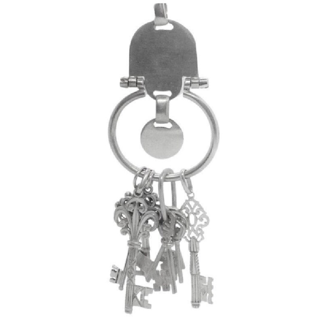 BIG Vintage 1970s Sterling Silver Skeleton Keys Chatelaine Pendant Get ...