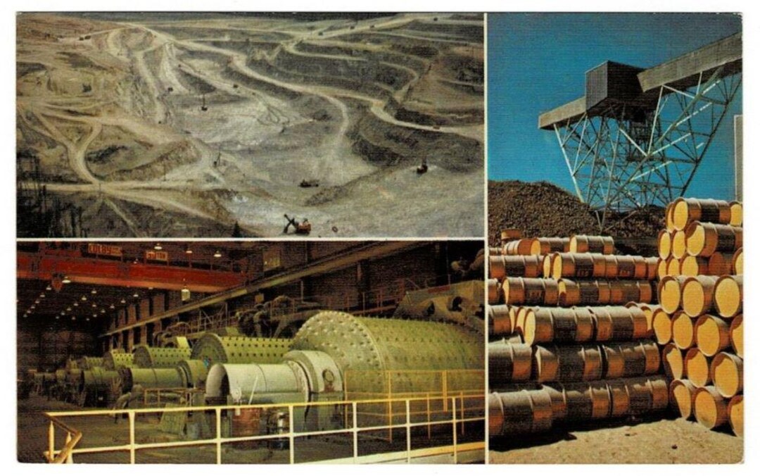 1965 Endako Open Pit Mines British Columbia Canada Vintage Postcard ...