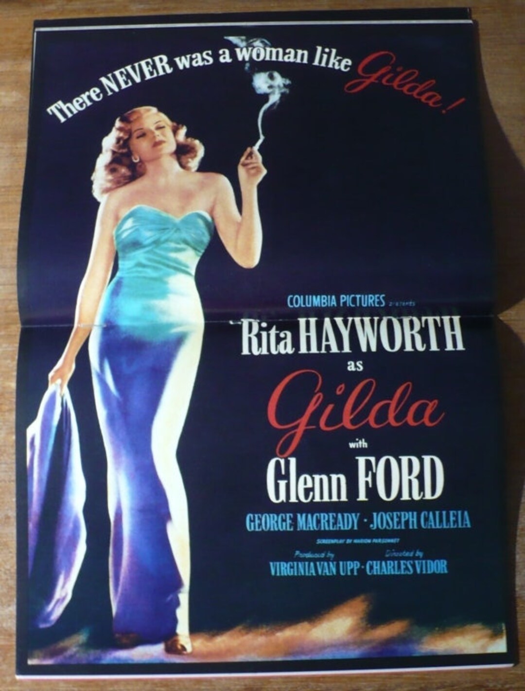 Vintage Rita Hayworth Centerfold Gilda Movie Poster Still in Magazine ...