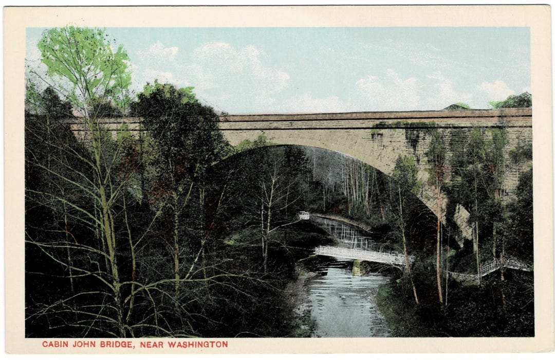 1922 Cabin John Bridge Washington D.C. Vintage Postcard Get Lucky ...