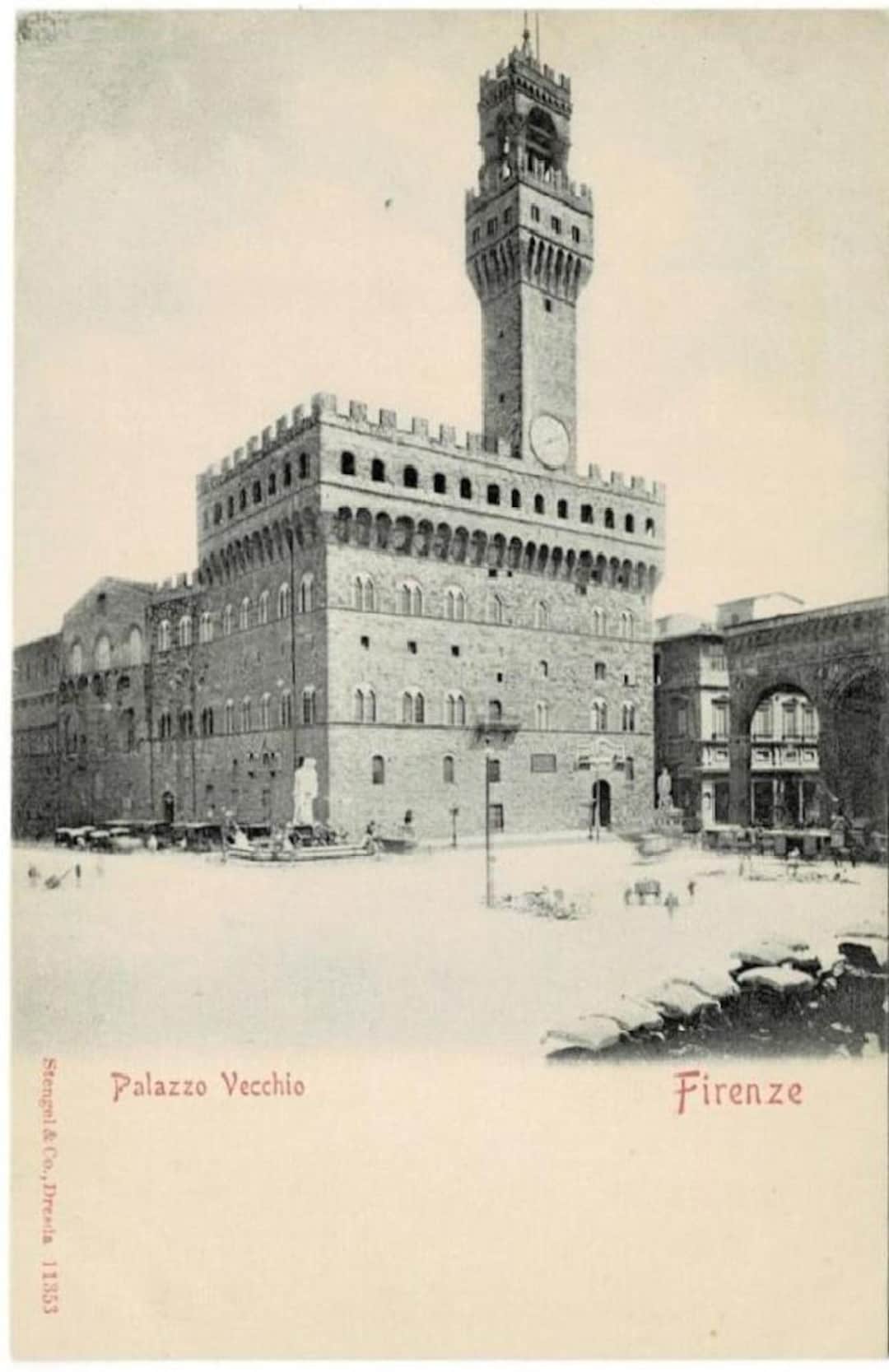 1906 Florence Italy Vintage Postcard, Palazzo Vecchio Town Hall Post ...