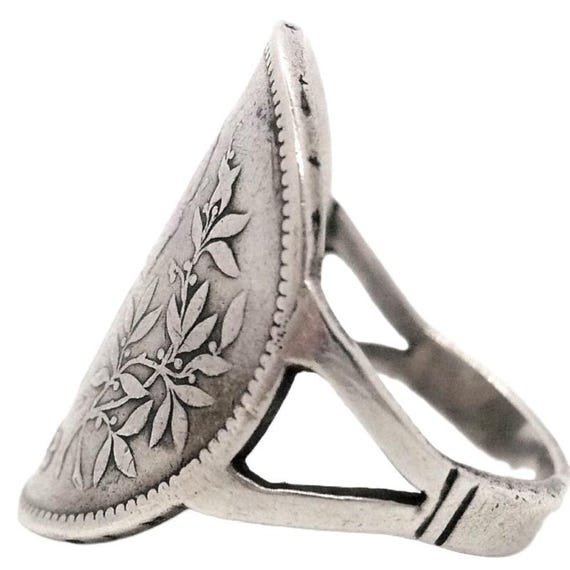 Elegant 1893 Austria 1 Krone Coin Ring: Authentic Aus… - Gem