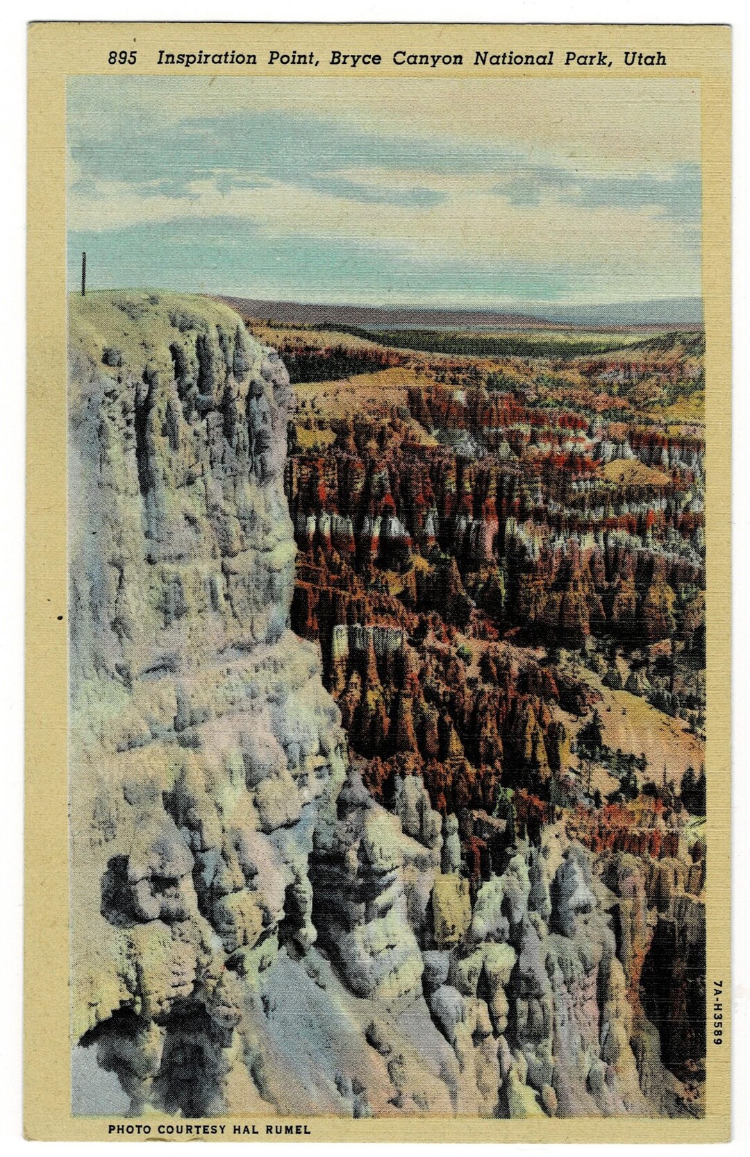 1937 Inspiration Point Bryce Utah Vintage Linen Postcard Get Lucky ...