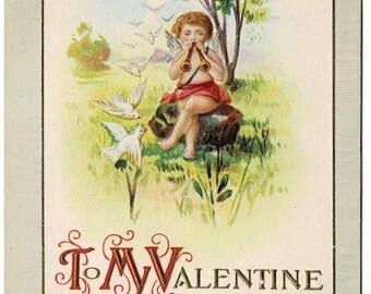 1909 Cupid's True Love Poem Vintage Valentine Postcard Elaborately ...