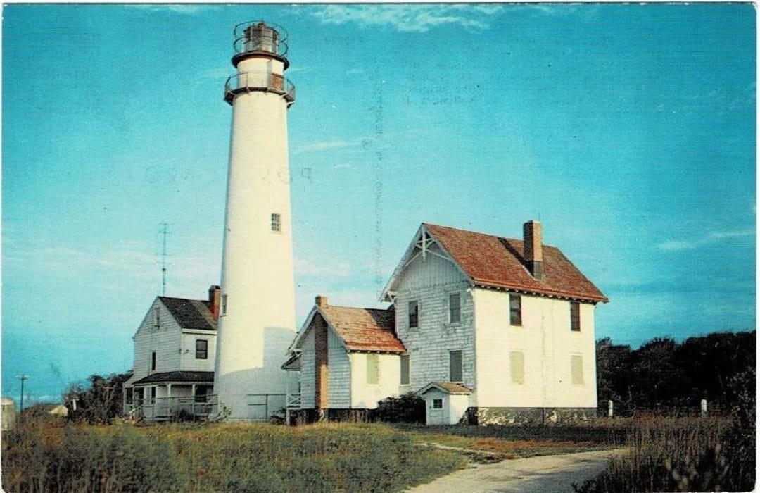 1965 Fenwick Island Lighthouse Delaware Maryland Vintage Topographical ...