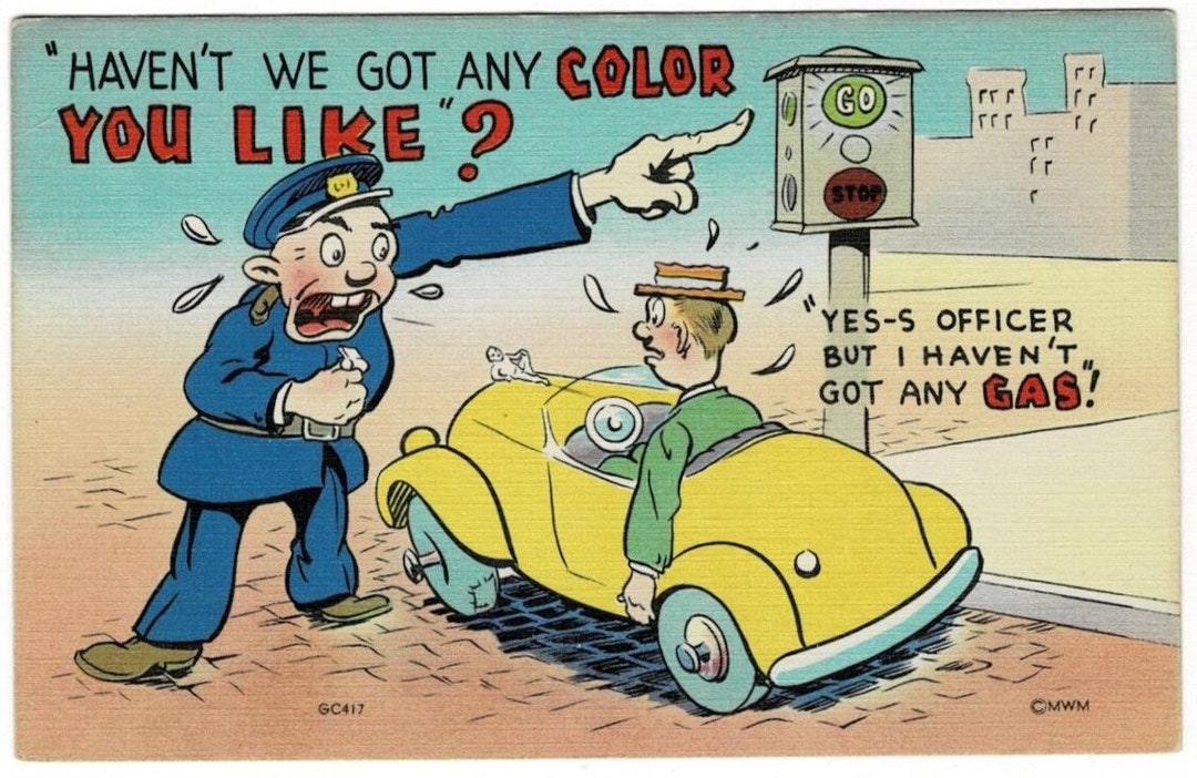 Traffic Cop Blows His Top Police & Driver Vintage Comic Postcard Get ...