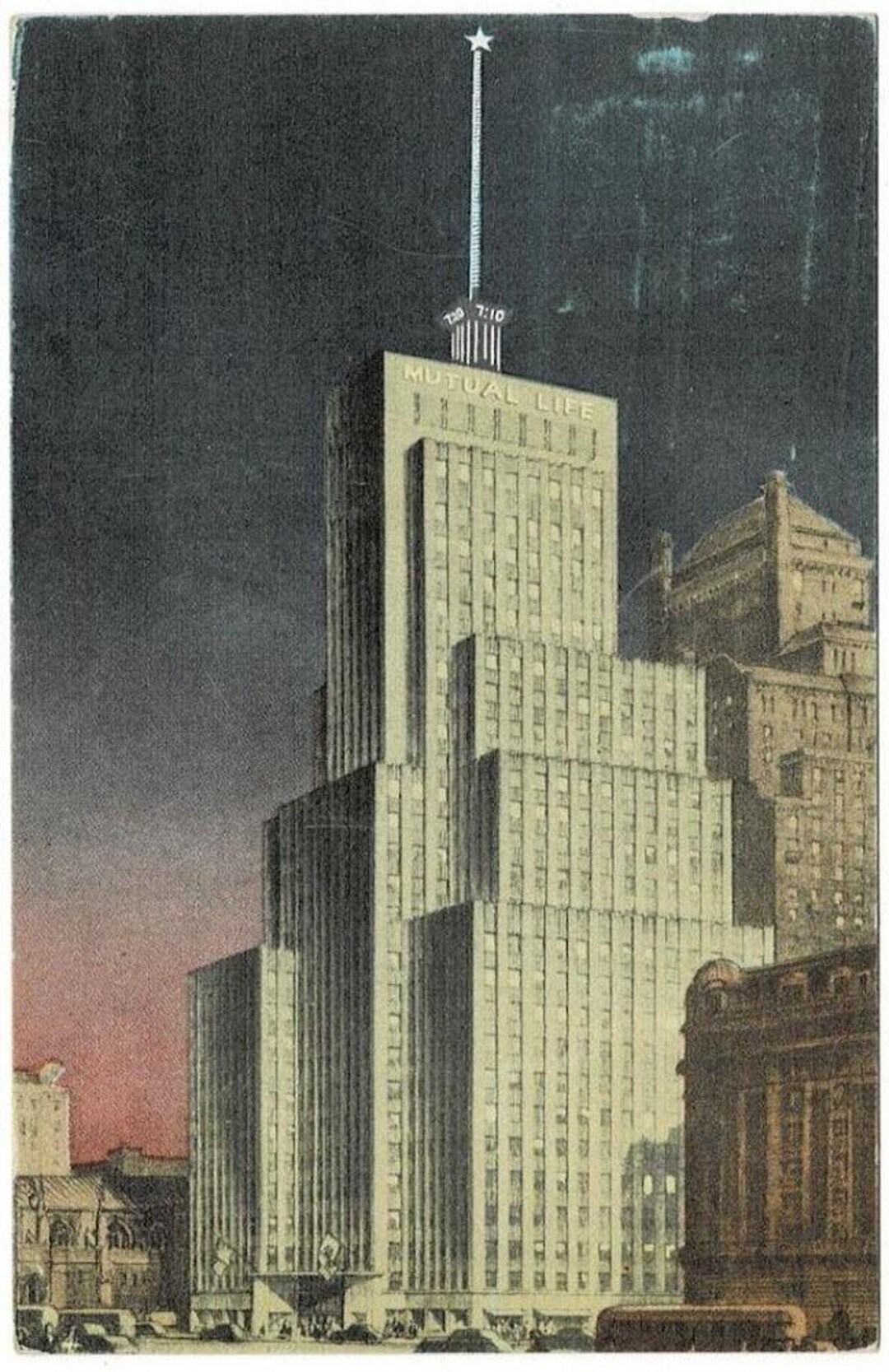 1950 Mutual Life Victory Building New York City Skyscraper Vintage ...