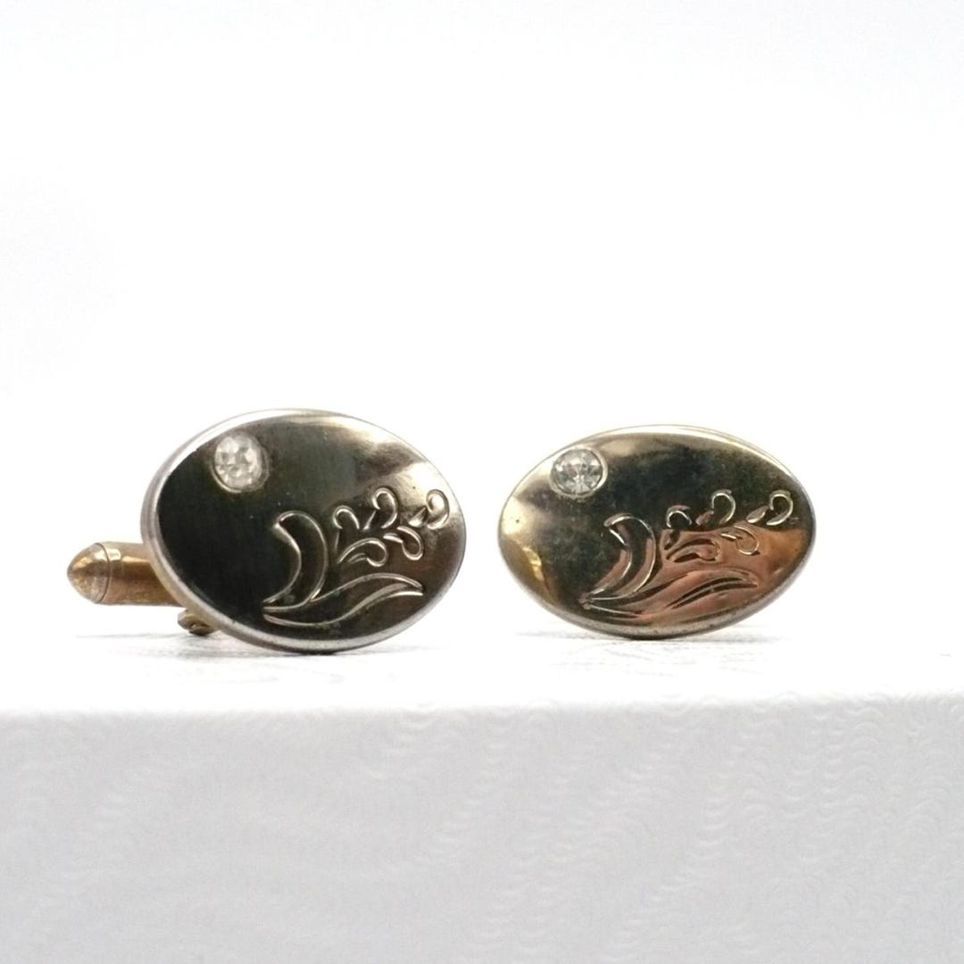Gold Standard Cufflinks by Swank, Vintage Gold Tone Oval Cuff Links ...